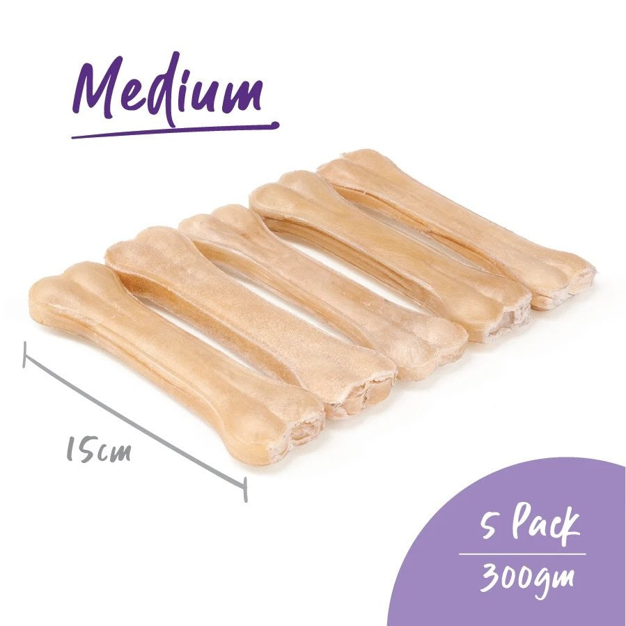 Kazoo Treat Rawhide Pressed Bone 15cm Pack Of 5