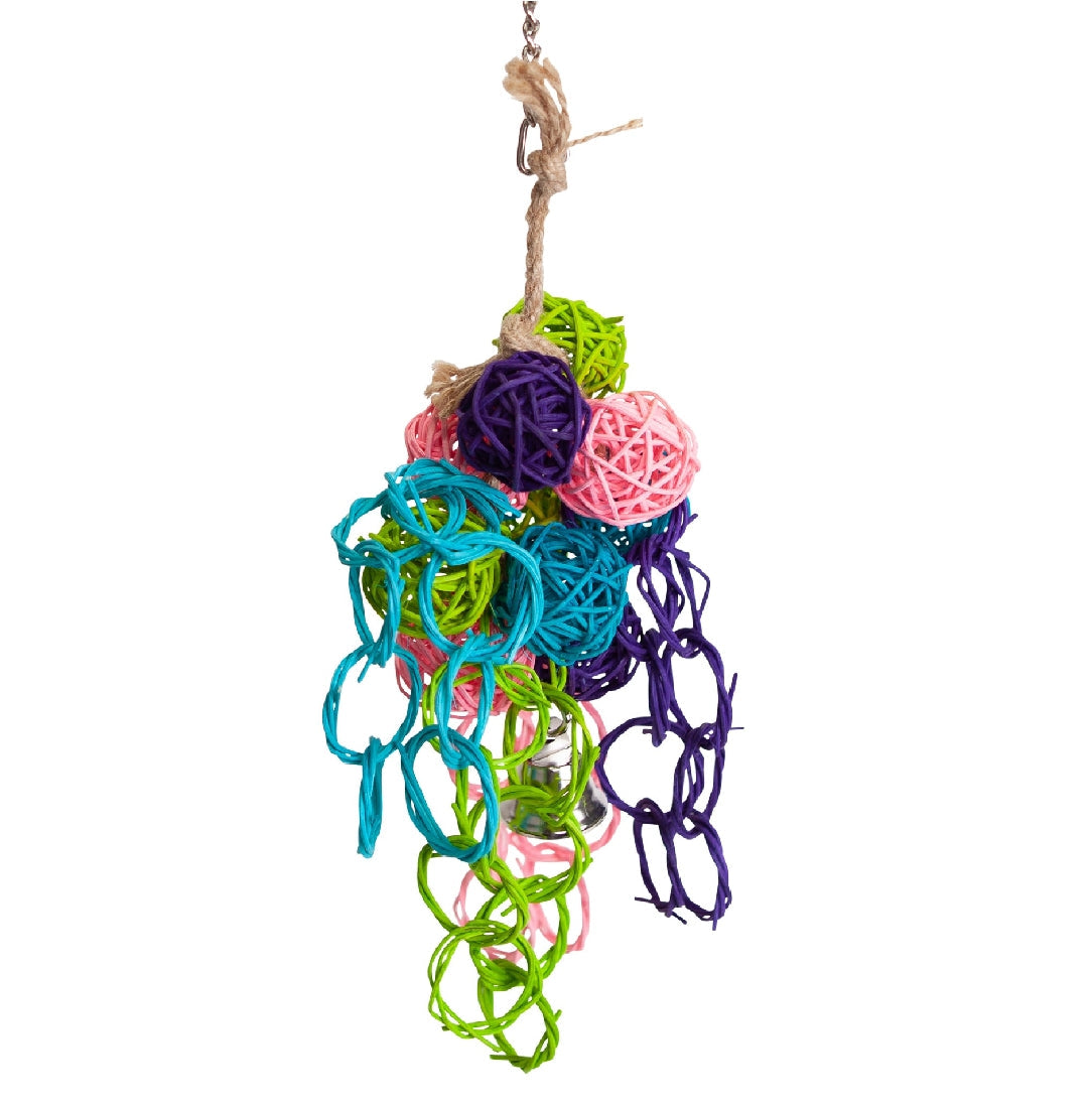 Bird Toy Kazoo Wicker Ball Bouquet Large