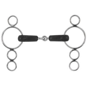 Dutch Gag Snaffle Four Rings Rubber Stainless Steel