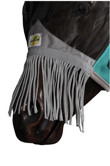 Fly Mask With Ears & Nose Fringe Horsemaster Teal