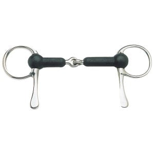 Half Spoon Snaffle Rubber Jointed Mouth Stainless Steel 12.5cm 5.0" By