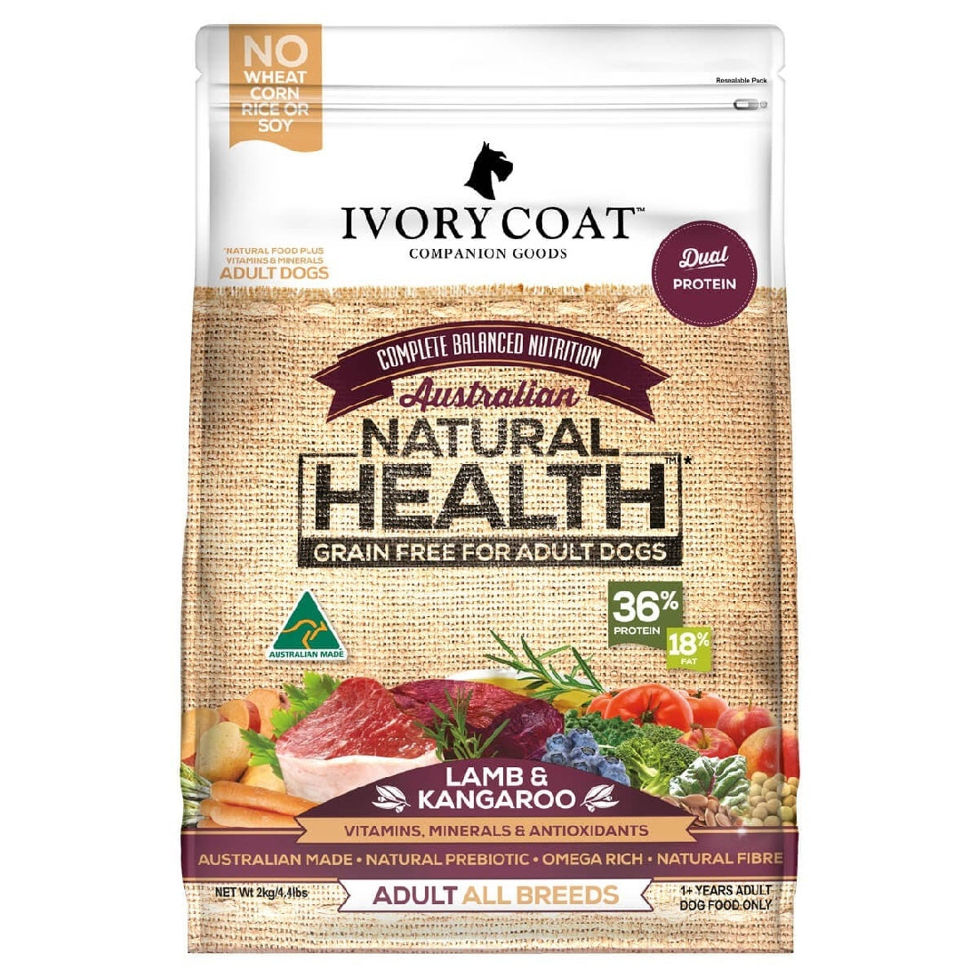 Ivory Coat Dog Grainfree Lamb & Kangaroo 2kg
